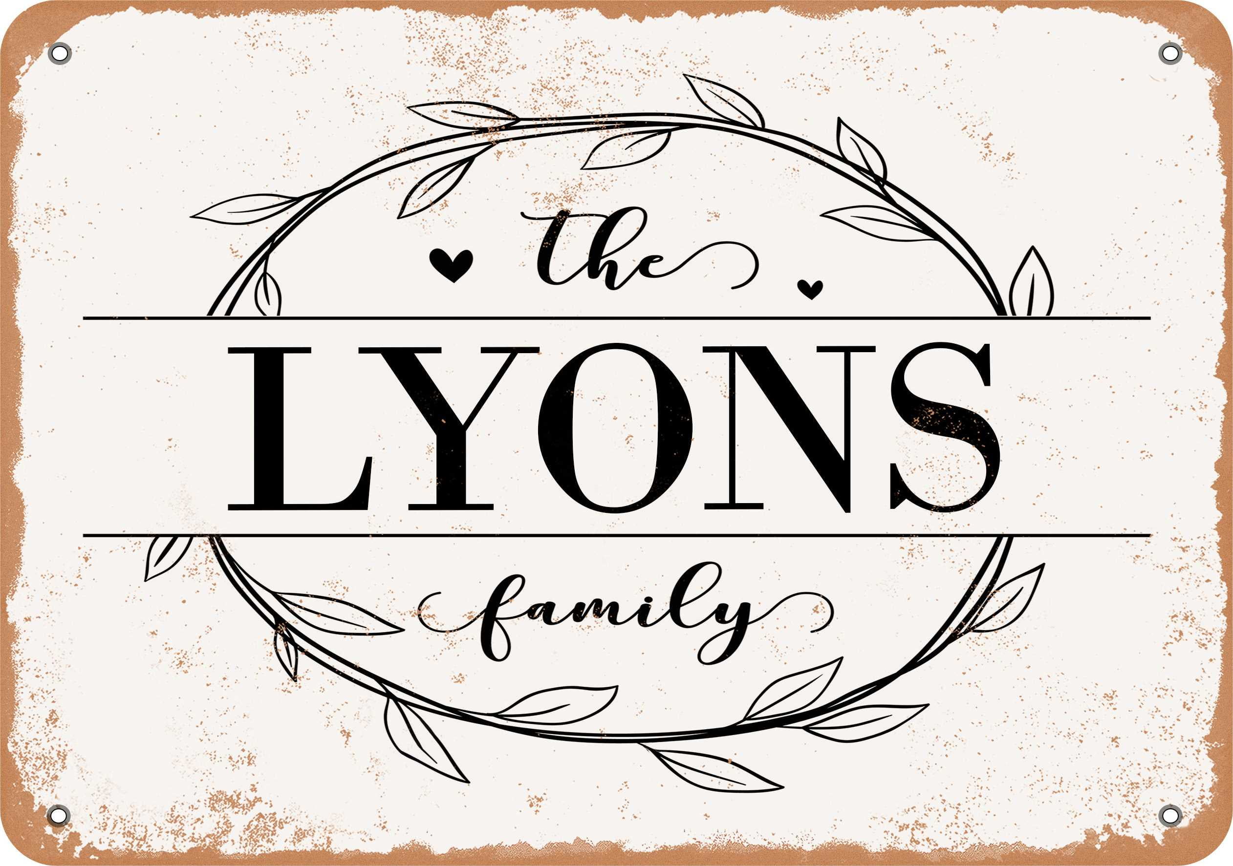 10 x 14 Metal Sign - The Lyons Family (Style 1) - Vintage Rusty Look ...