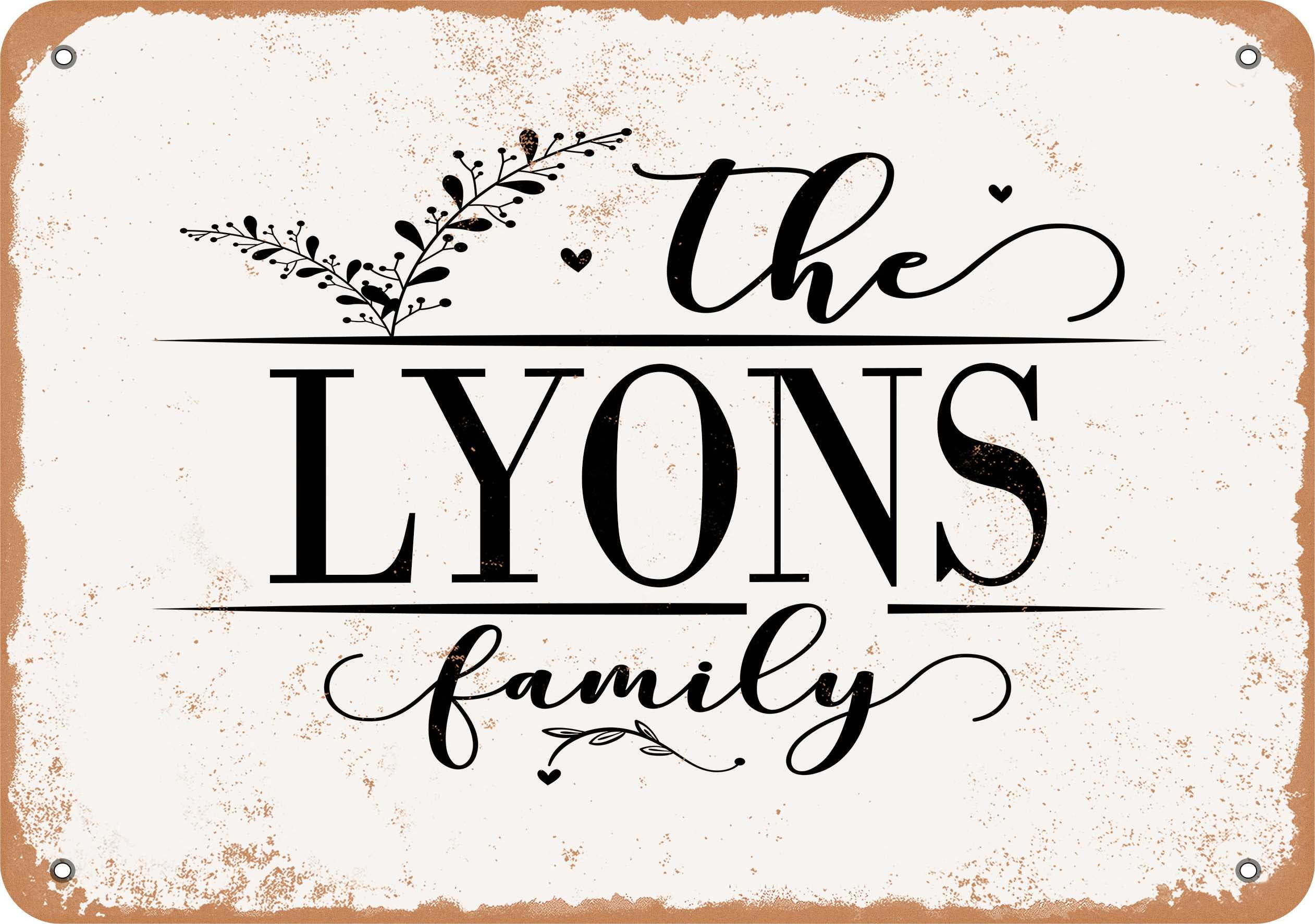 10 x 14 Metal Sign - The Lyons Family (Style 2) - Vintage Rusty Look ...