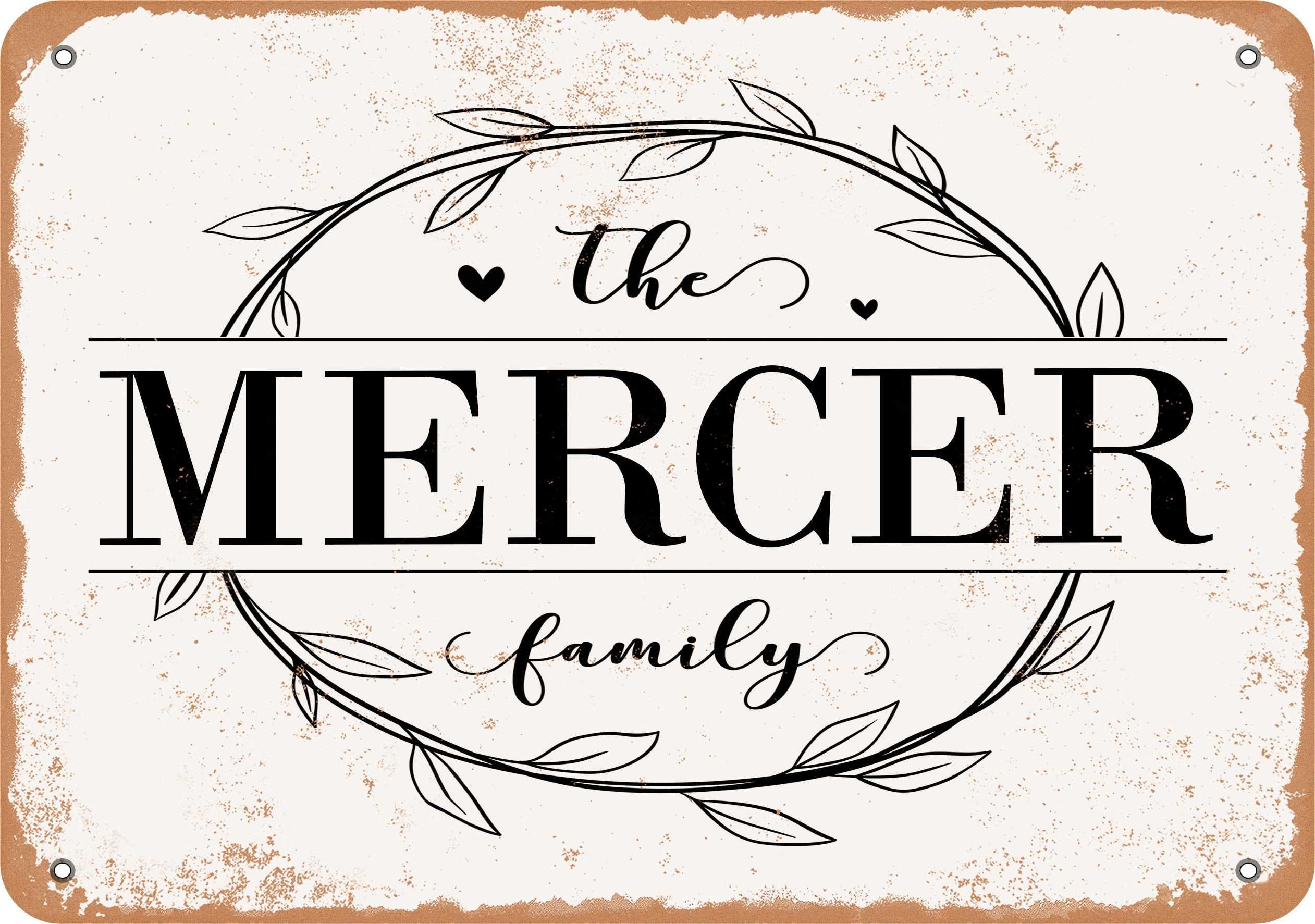 10 x 14 Metal Sign - The Mercer Family (Style 1) - Vintage Rusty Look ...