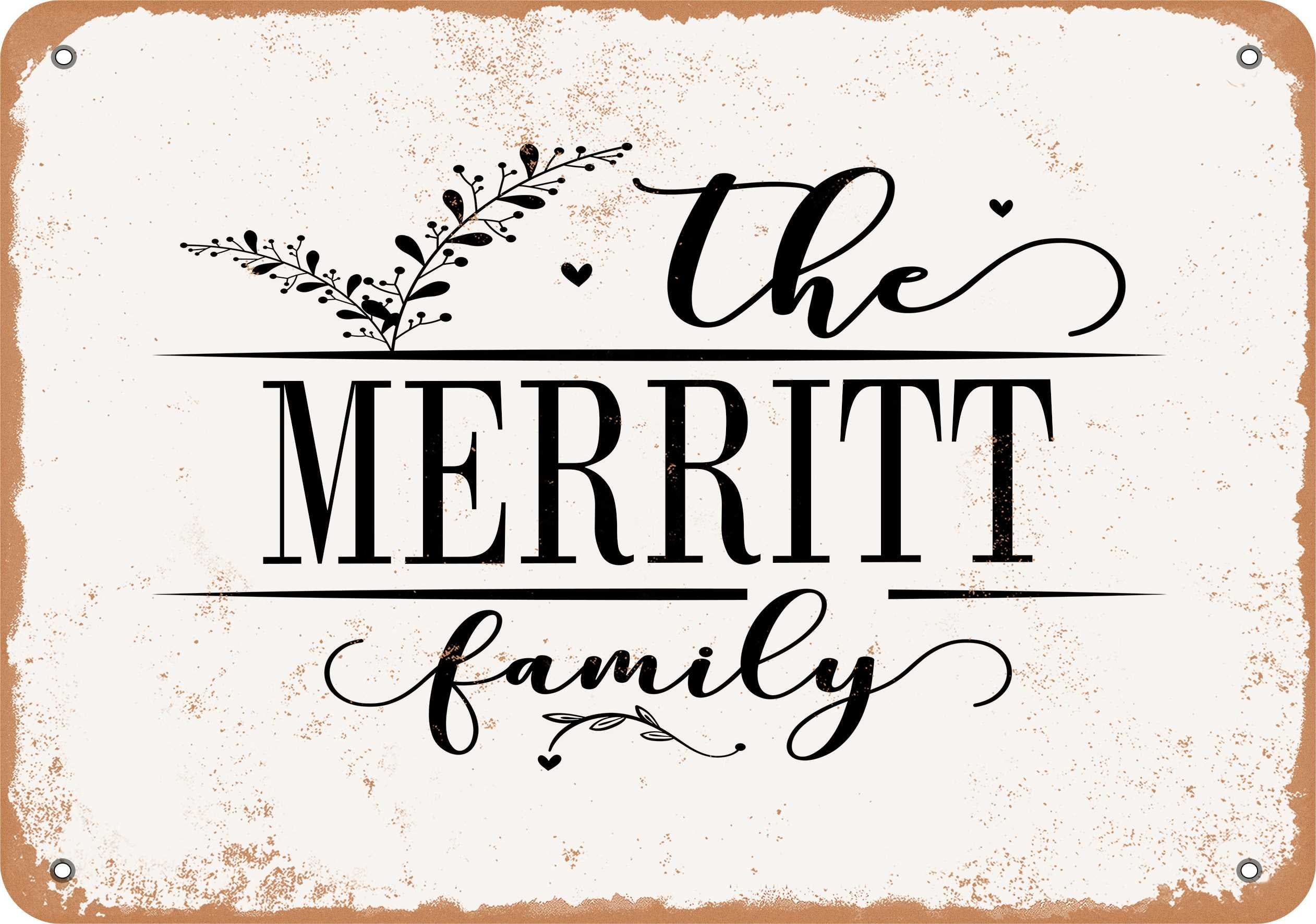 10 x 14 Metal Sign - The Merritt Family (Style 2) - Vintage Rusty Look ...
