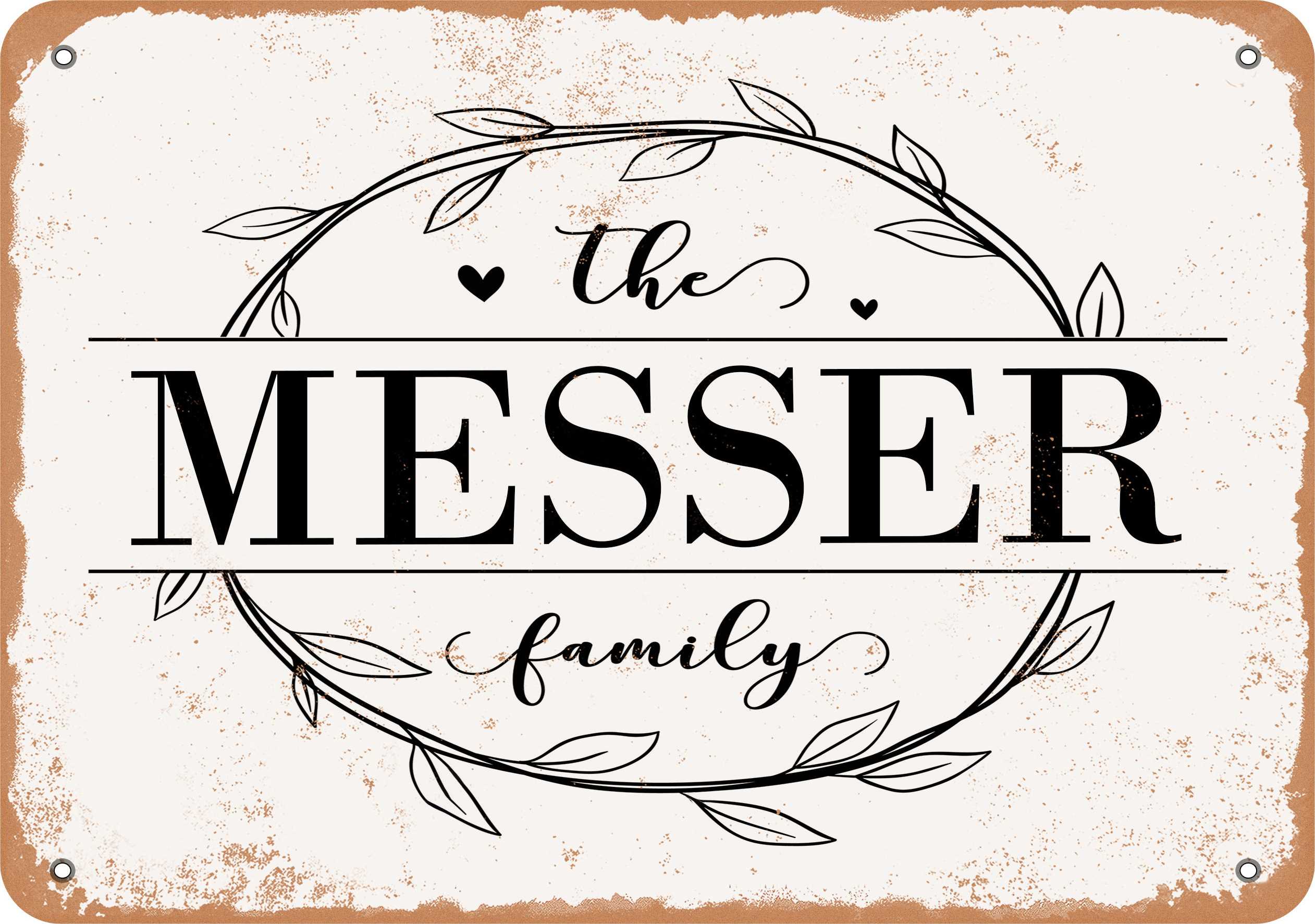 10 x 14 Metal Sign - The Messer Family (Style 1) - Vintage Rusty Look ...