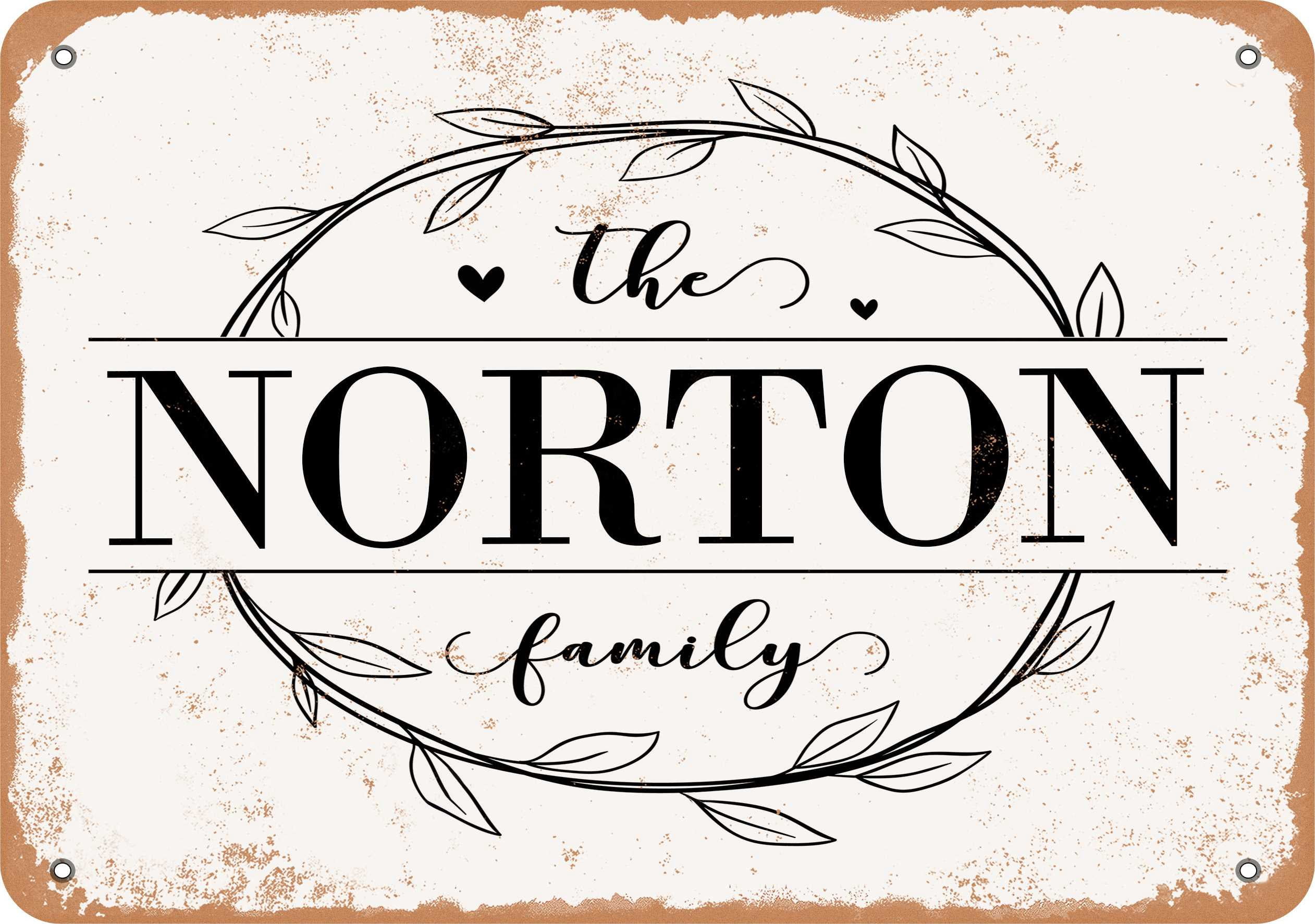 10 x 14 Metal Sign - The Norton Family (Style 1) - Vintage Rusty Look ...