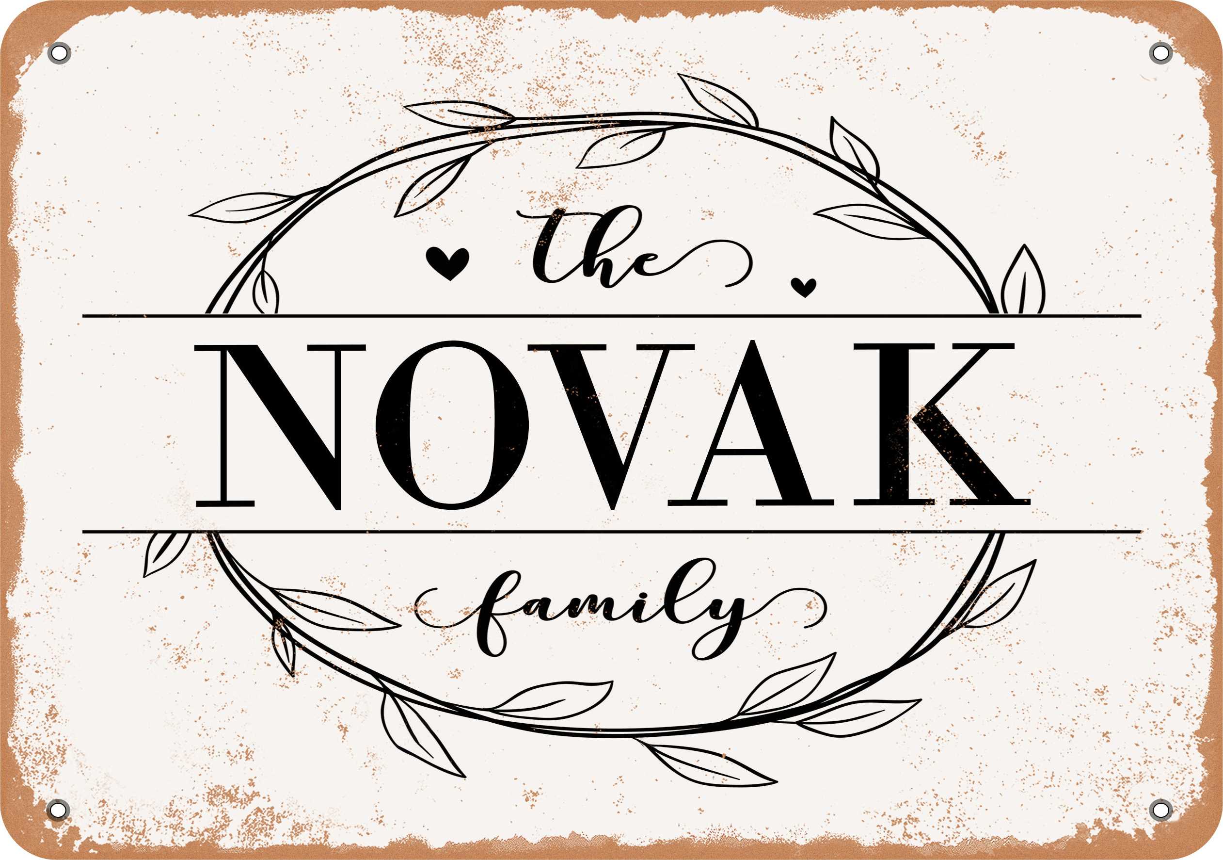 10 x 14 Metal Sign - The Novak Family (Style 1) - Vintage Rusty Look ...