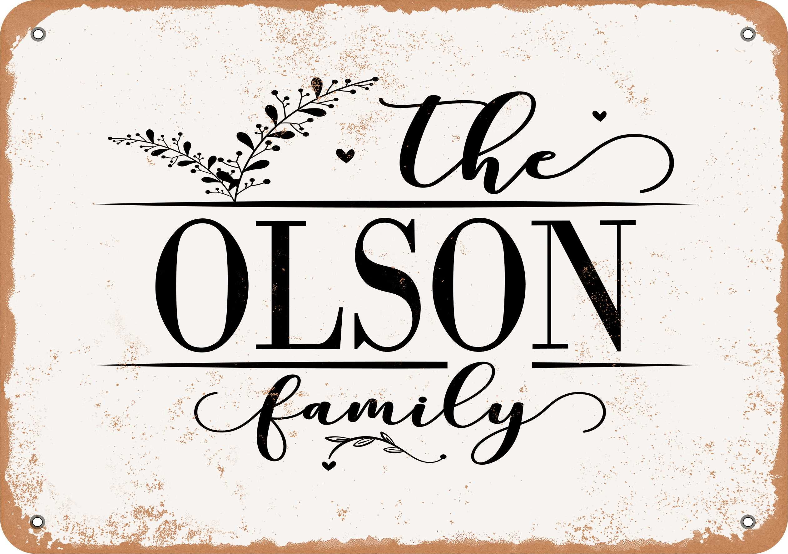 10 x 14 Metal Sign - The Olson Family (Style 2) - Vintage Rusty Look ...