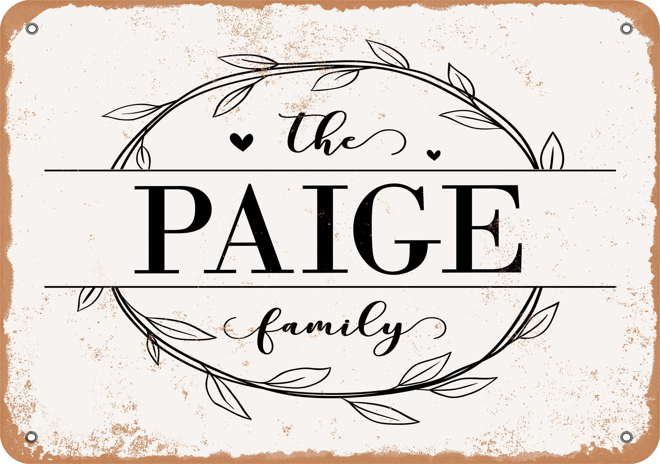10 x 14 Metal Sign - The Paige Family (Style 1) - Vintage Rusty Look ...