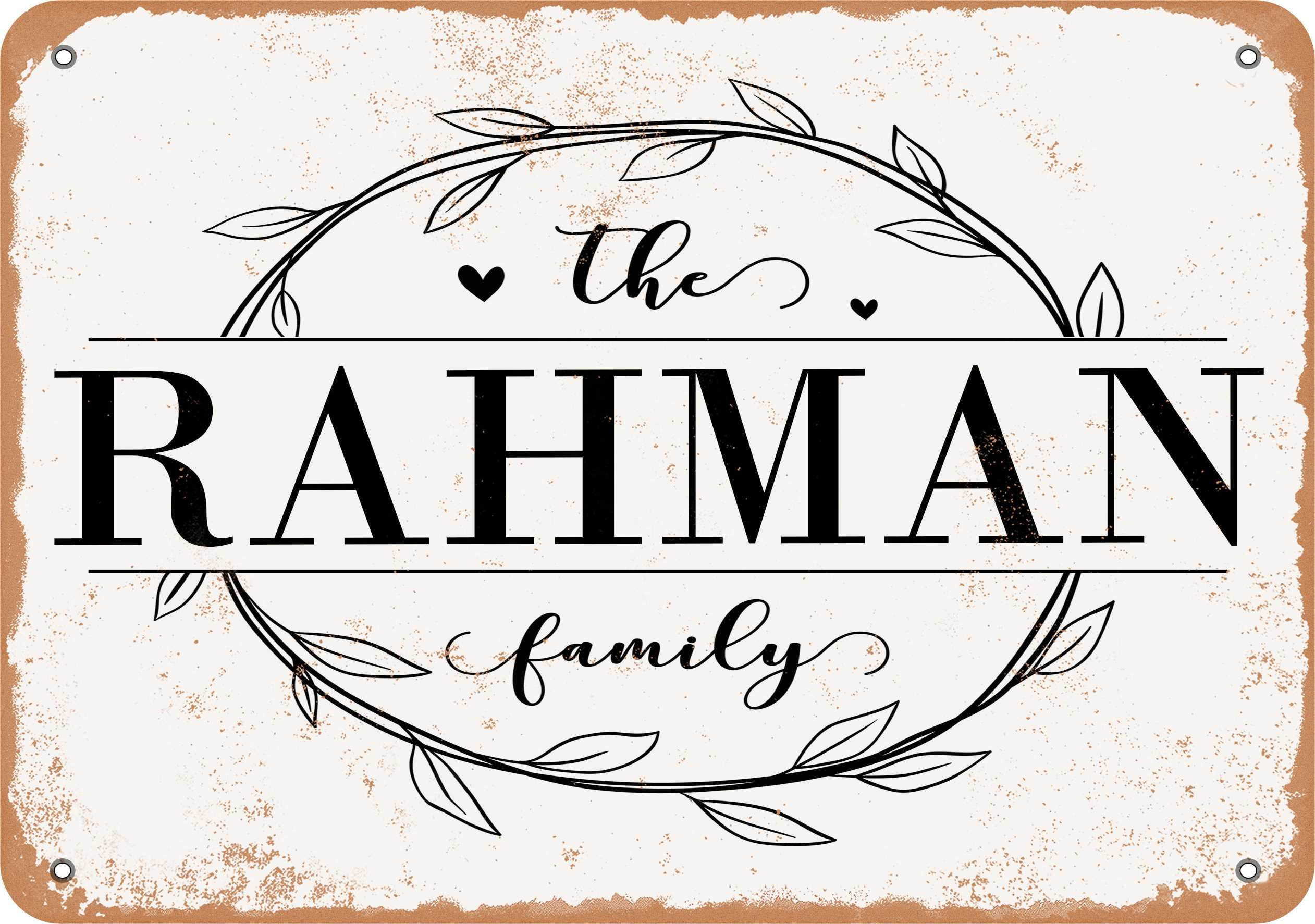 10 x 14 Metal Sign - The Rahman Family (Style 1) - Vintage Rusty Look ...