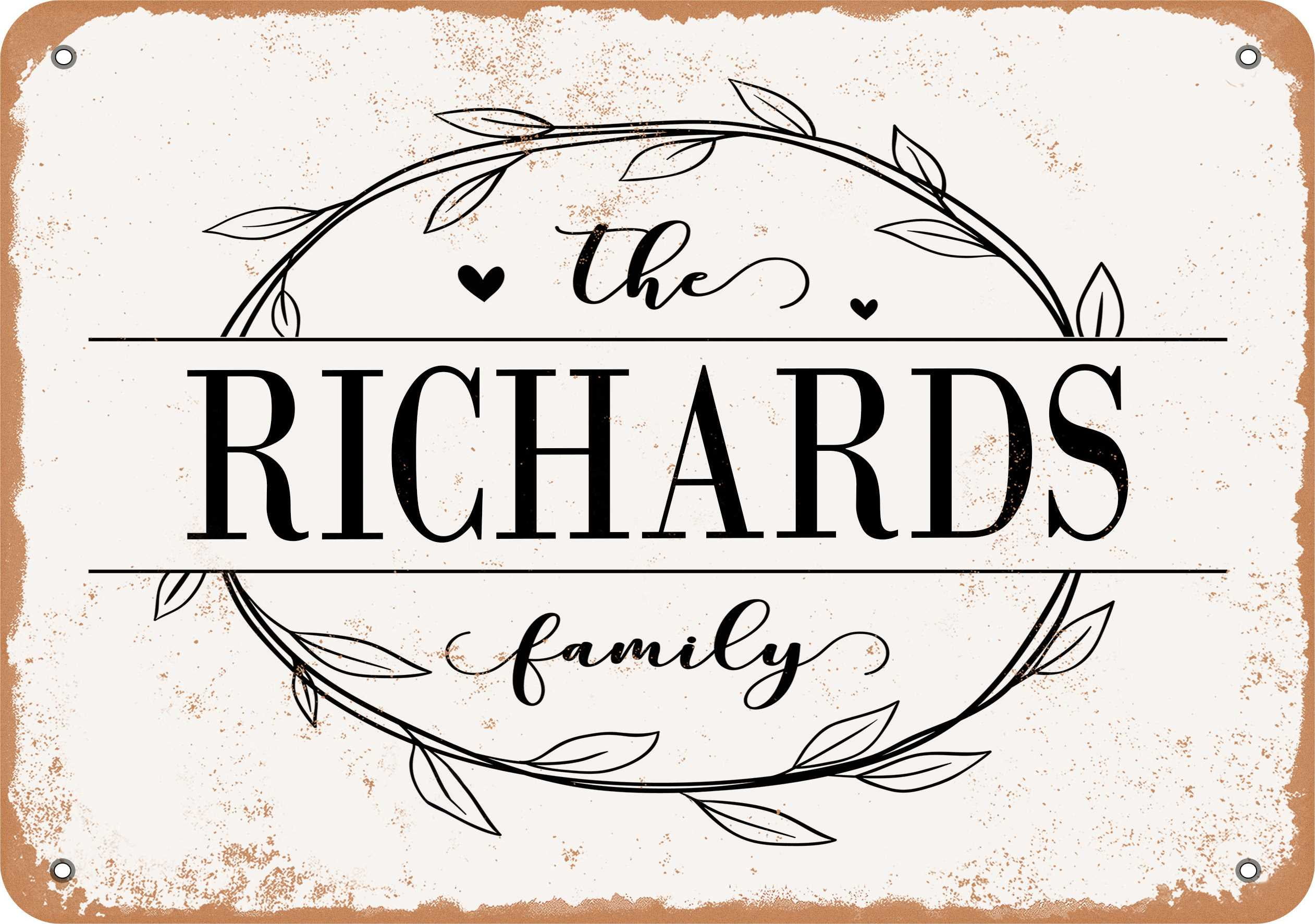 10 x 14 Metal Sign - The Richards Family (Style 1) - Vintage Rusty Look ...