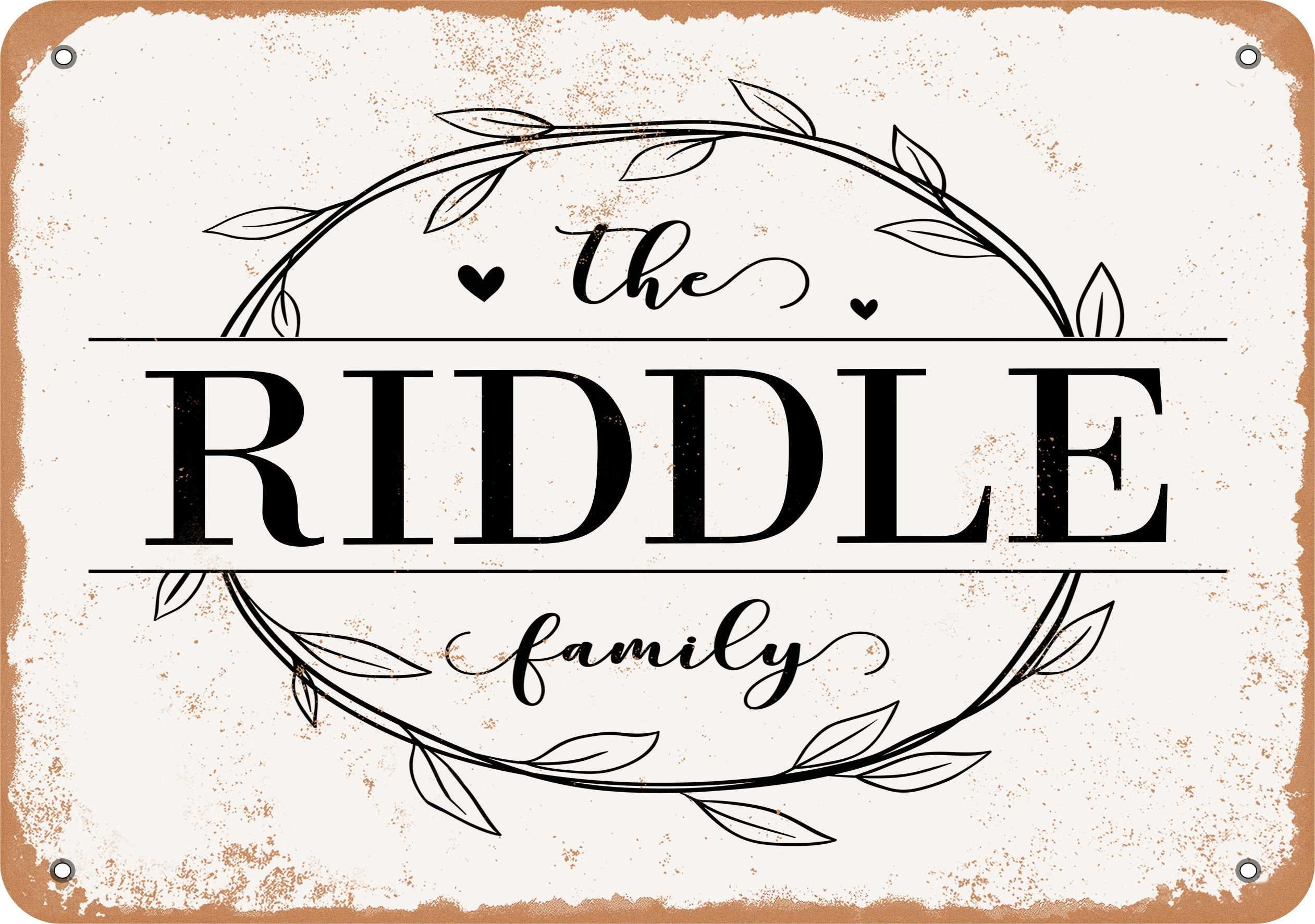 10 x 14 Metal Sign - The Riddle Family (Style 1) - Vintage Rusty Look ...