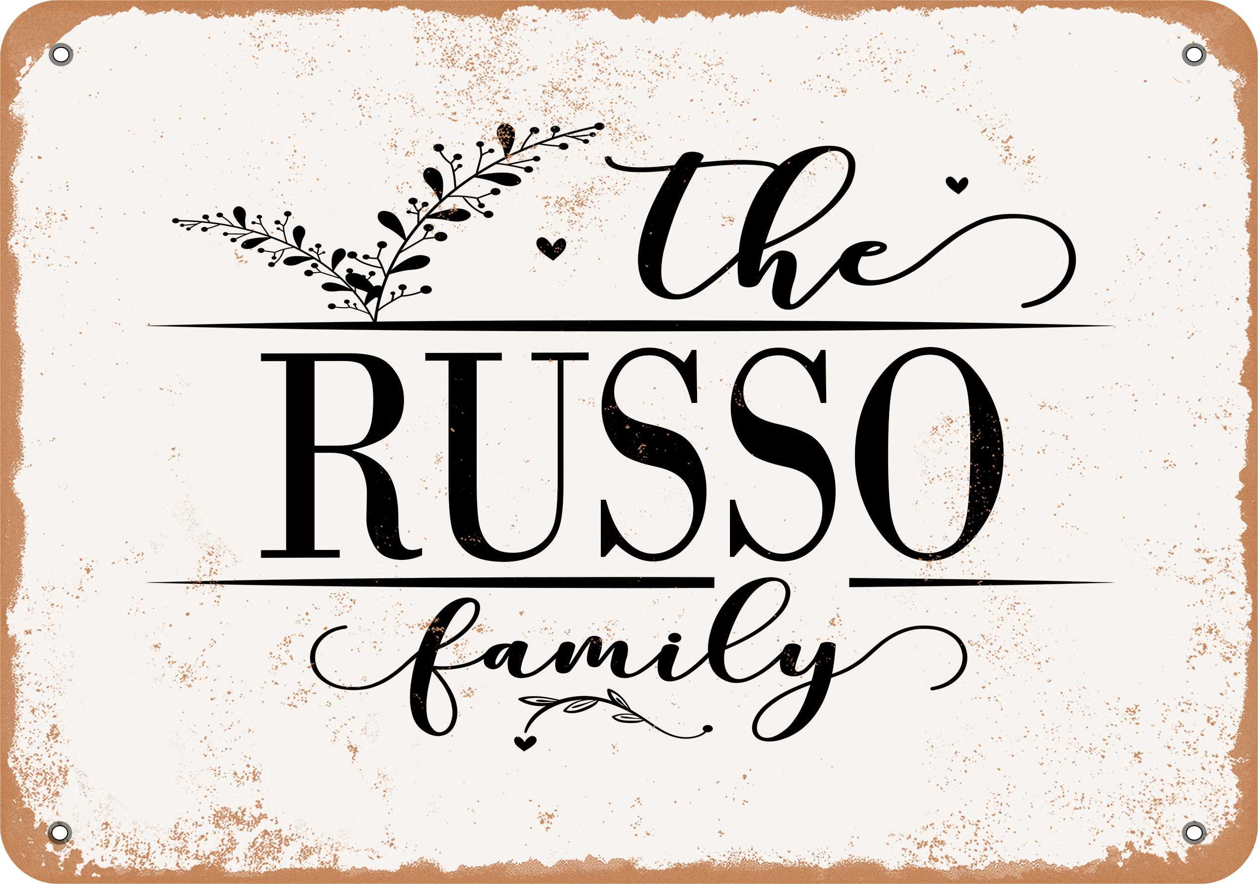 10 x 14 Metal Sign - The Russo Family (Style 2) - Vintage Rusty Look ...