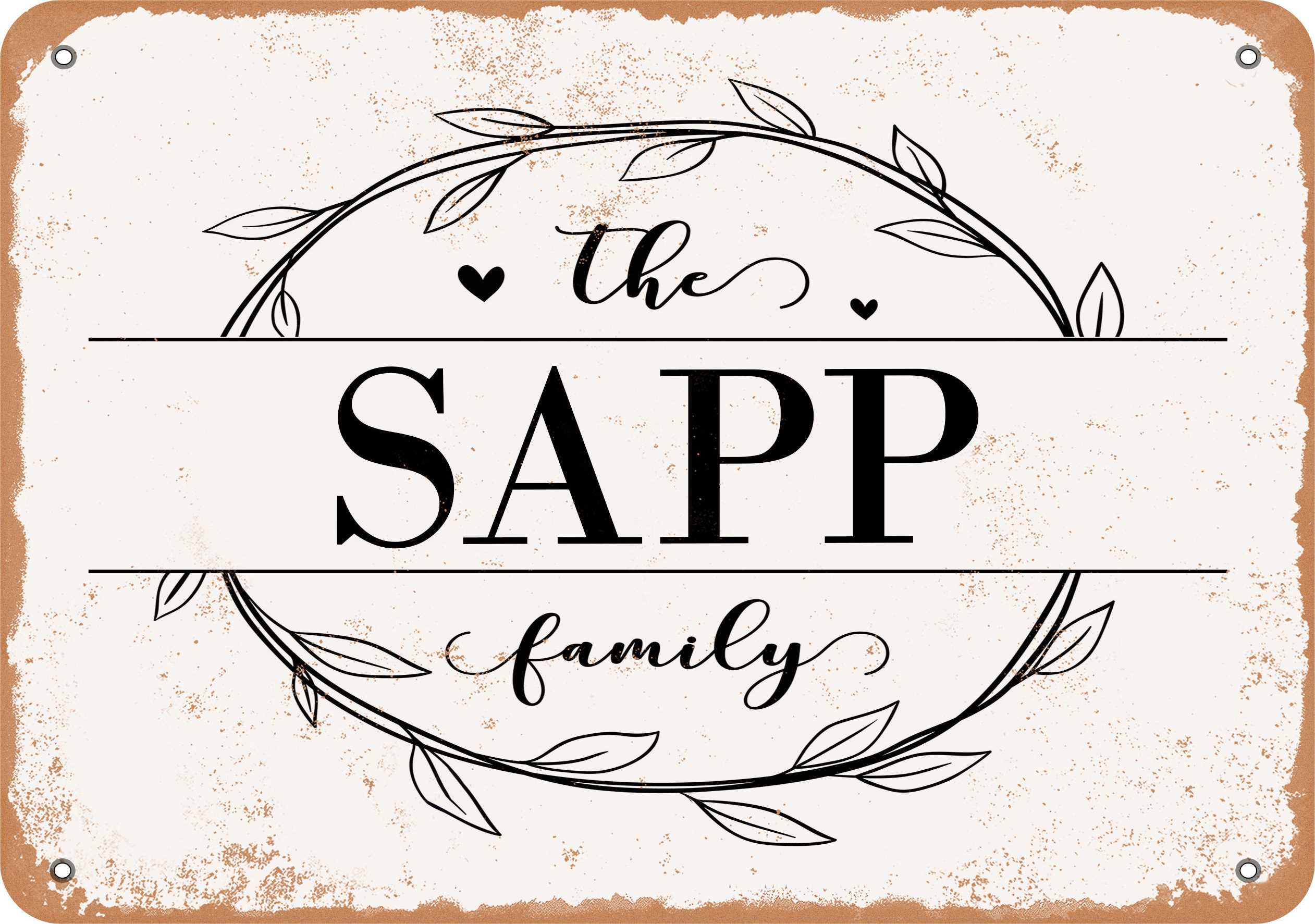 10 x 14 Metal Sign - The Sapp Family (Style 1) - Vintage Rusty Look ...