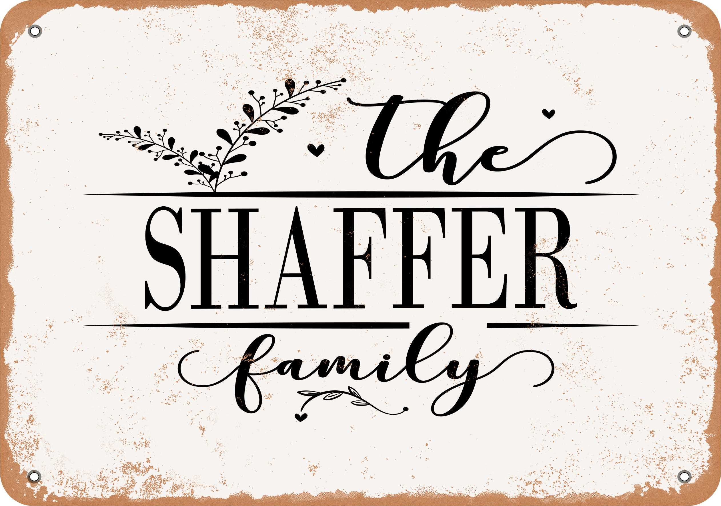 10 x 14 Metal Sign - The Shaffer Family (Style 2) - Vintage Rusty Look ...
