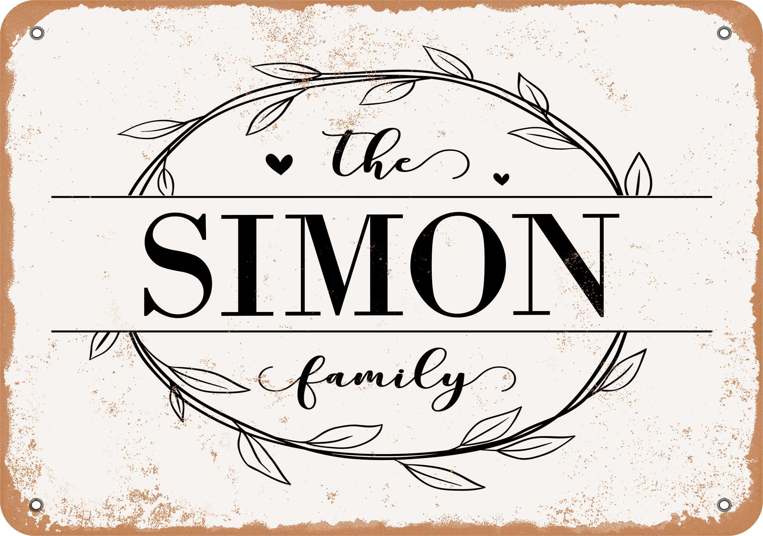 10 x 14 Metal Sign - The Simon Family (Style 1) - Vintage Rusty Look ...