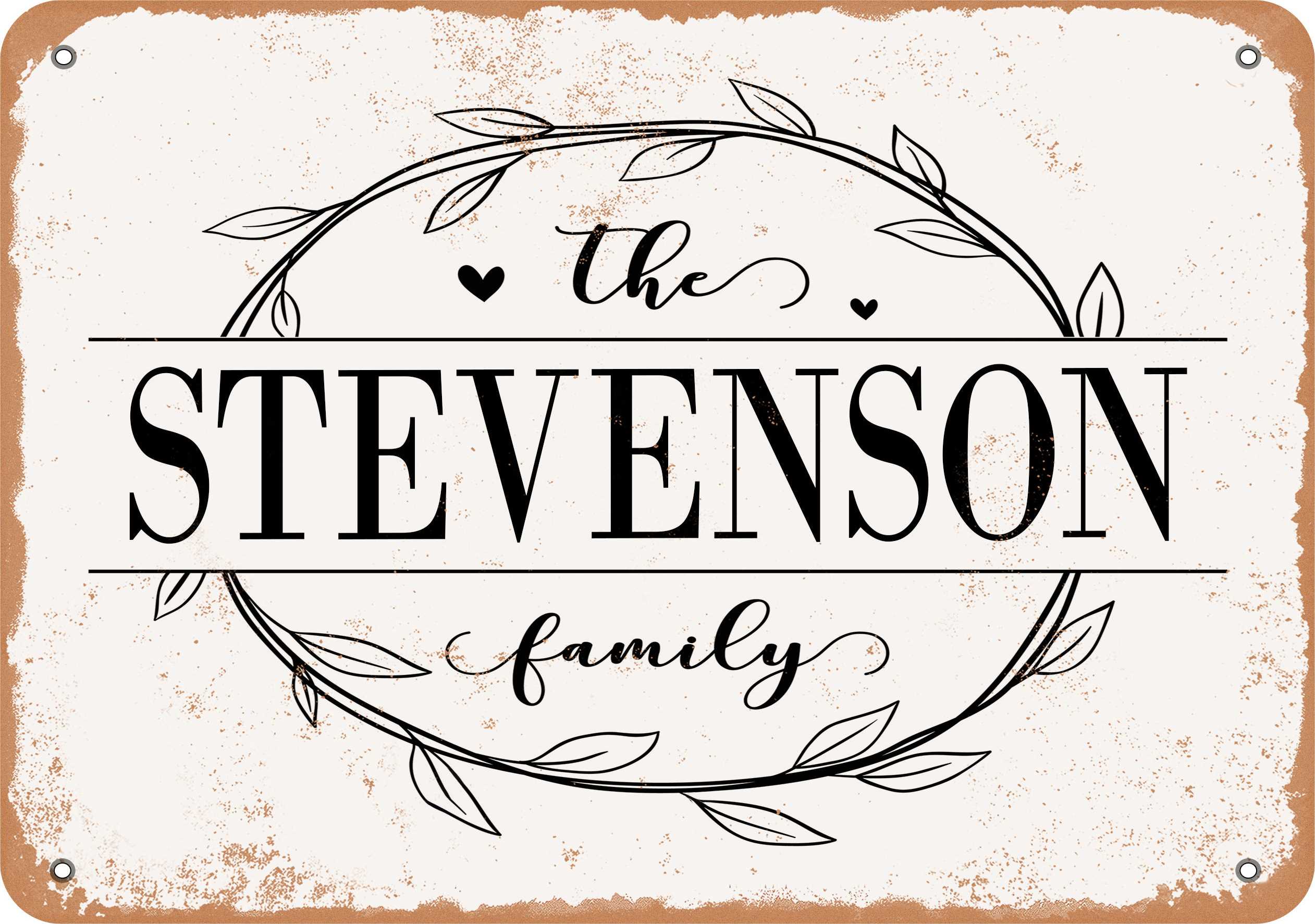 10 x 14 Metal Sign - The Stevenson Family (Style 1) - Vintage Rusty ...
