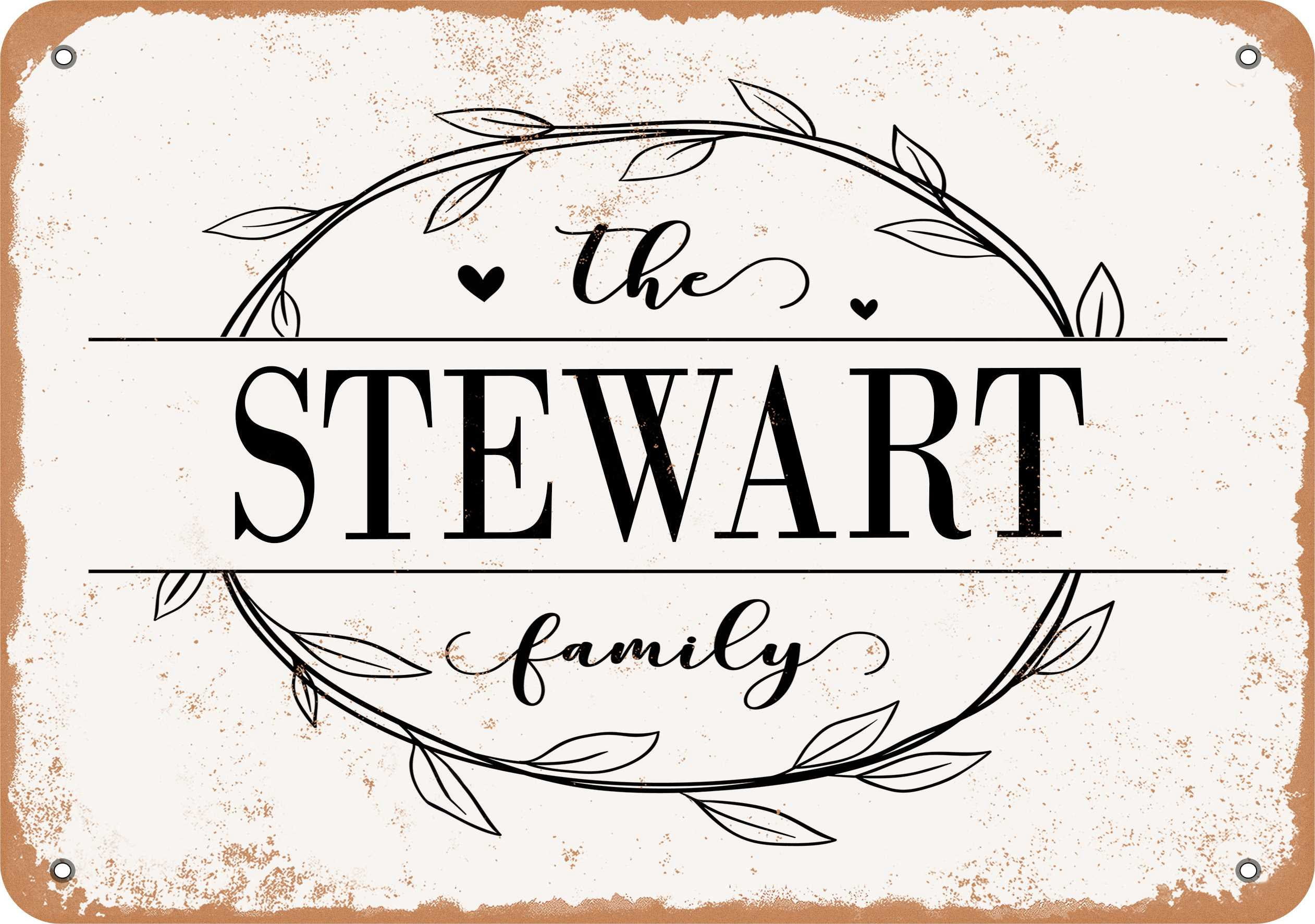 10 x 14 Metal Sign - The Stewart Family (Style 1) - Vintage Rusty Look ...