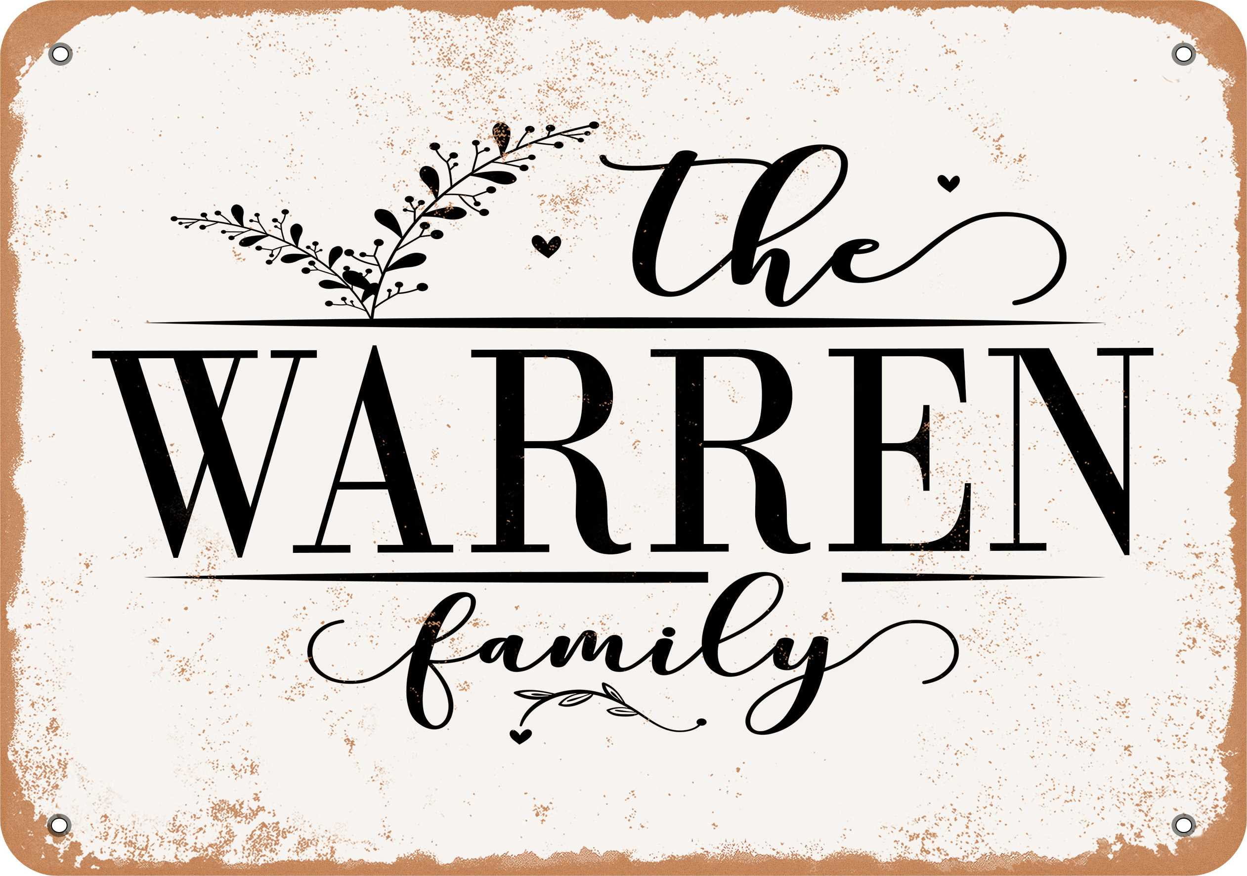 10 x 14 Metal Sign - The Warren Family (Style 2) - Vintage Rusty Look ...