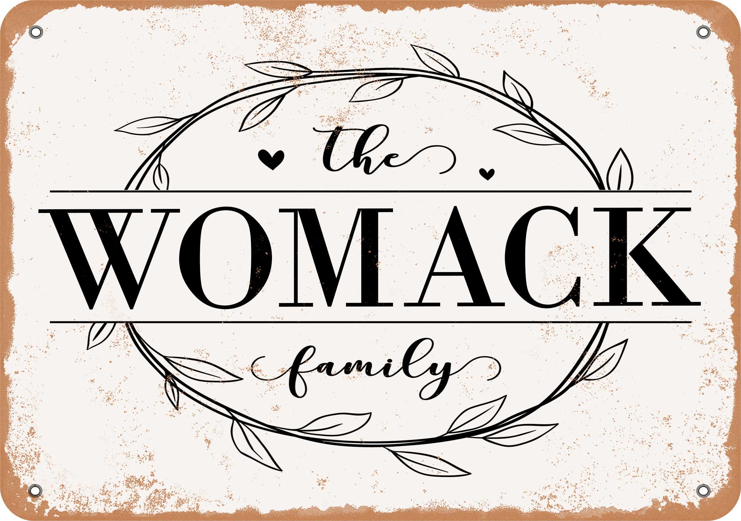 10 x 14 Metal Sign - The Womack Family (Style 1) - Vintage Rusty Look ...