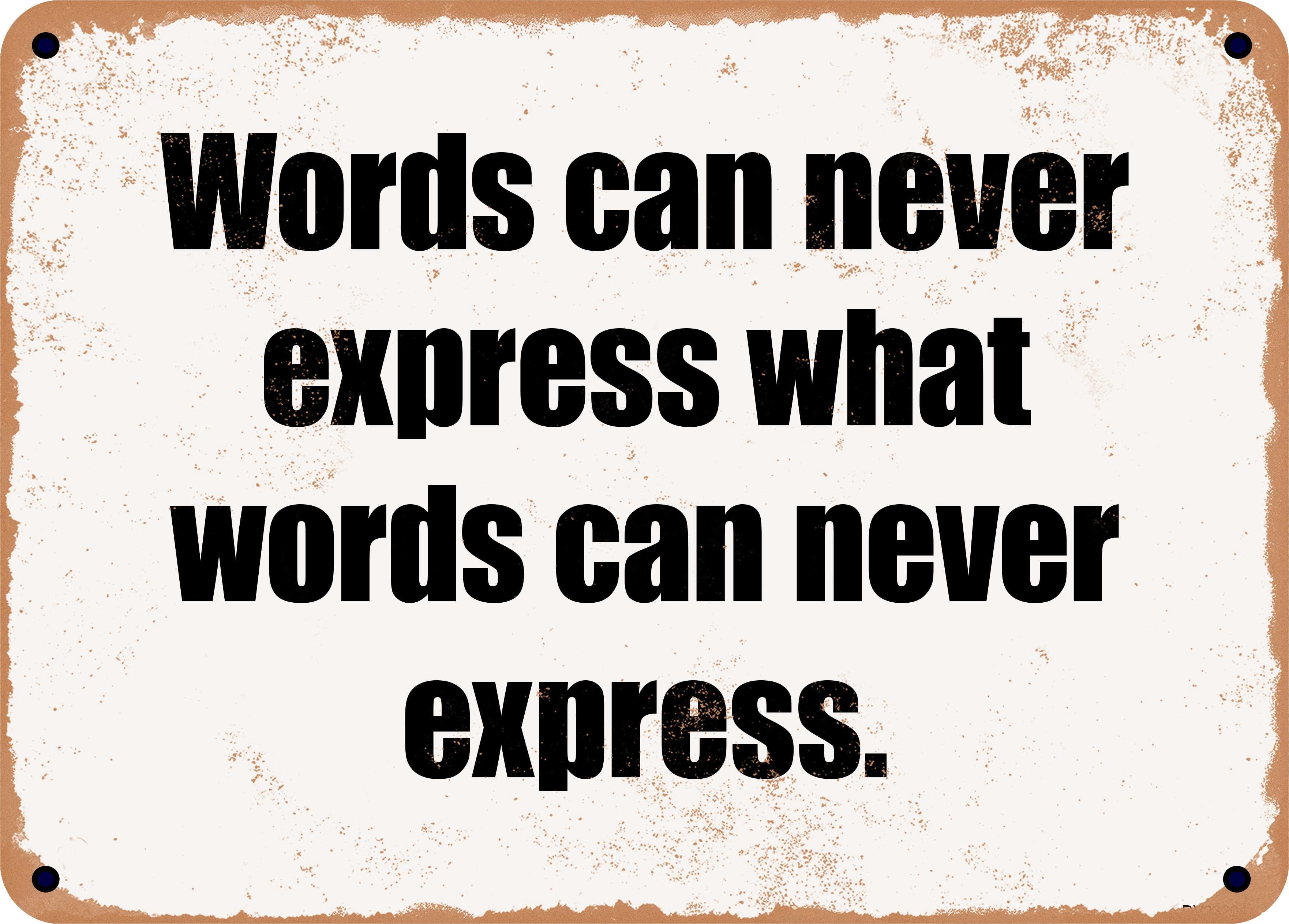 10 x 14 Metal Sign - Words can never express what words can never ...