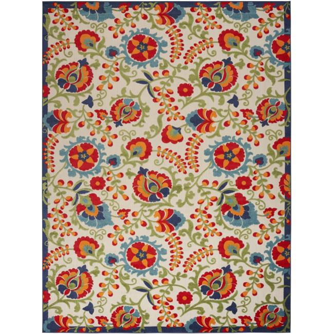 10 x 14 ft. Floral Power Loom Rectangle Area Rug, Beige - Walmart.com