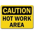 10 x 14 in. Caution Hot Work Area OSHA Sign - Walmart.com