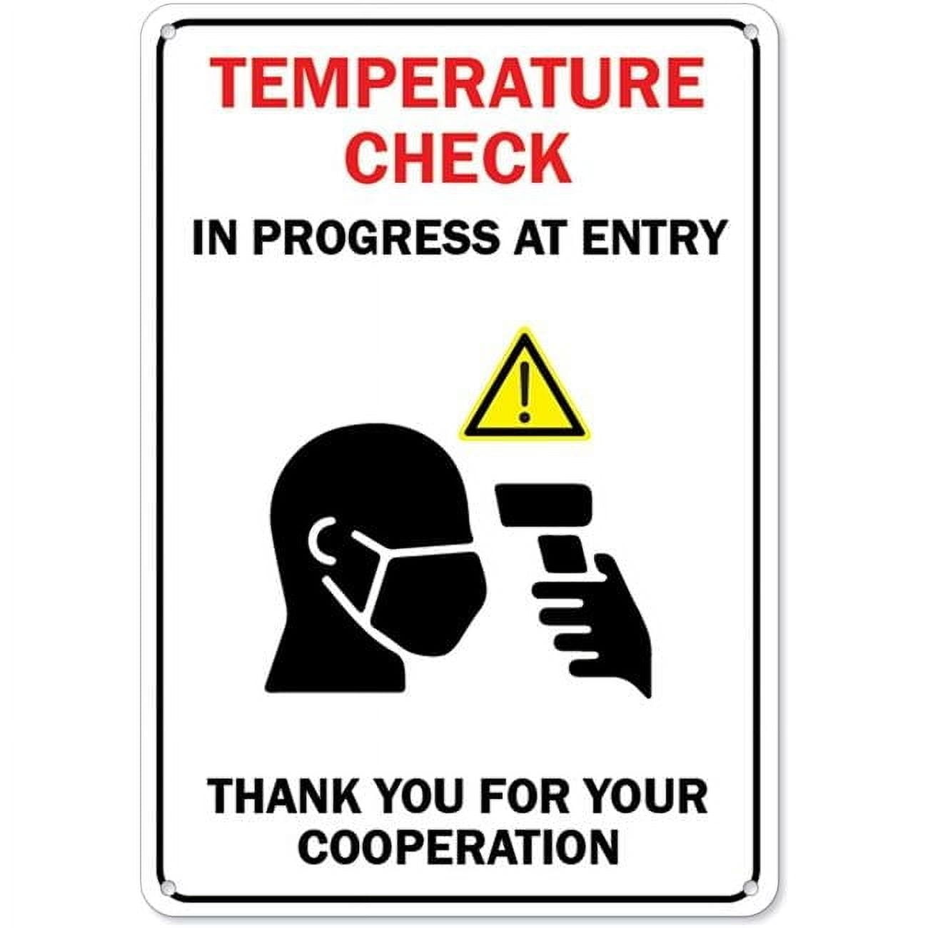 10 x 14 in. Covid-19 Notice Sign - Temperature Check in Progress At ...