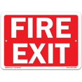 10 x 14 in. OSHA Aluminum Sign - Fire Exit White Text on Red Background ...