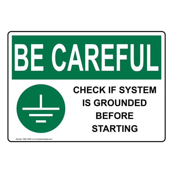 10 x 14 in. OSHA Be Careful Sign - Check If with Symbol - Walmart.com
