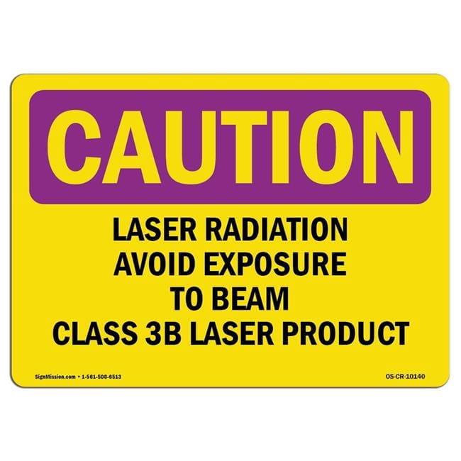10 x 14 in. OSHA Caution Radiation Sign - Laser Radiation Avoid ...