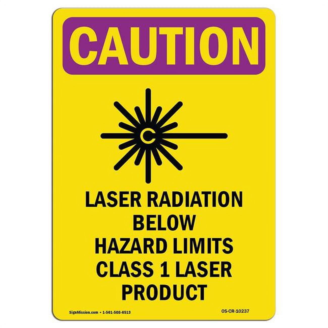 10 x 14 in. OSHA Caution Radiation Sign - Laser Radiation Below with ...