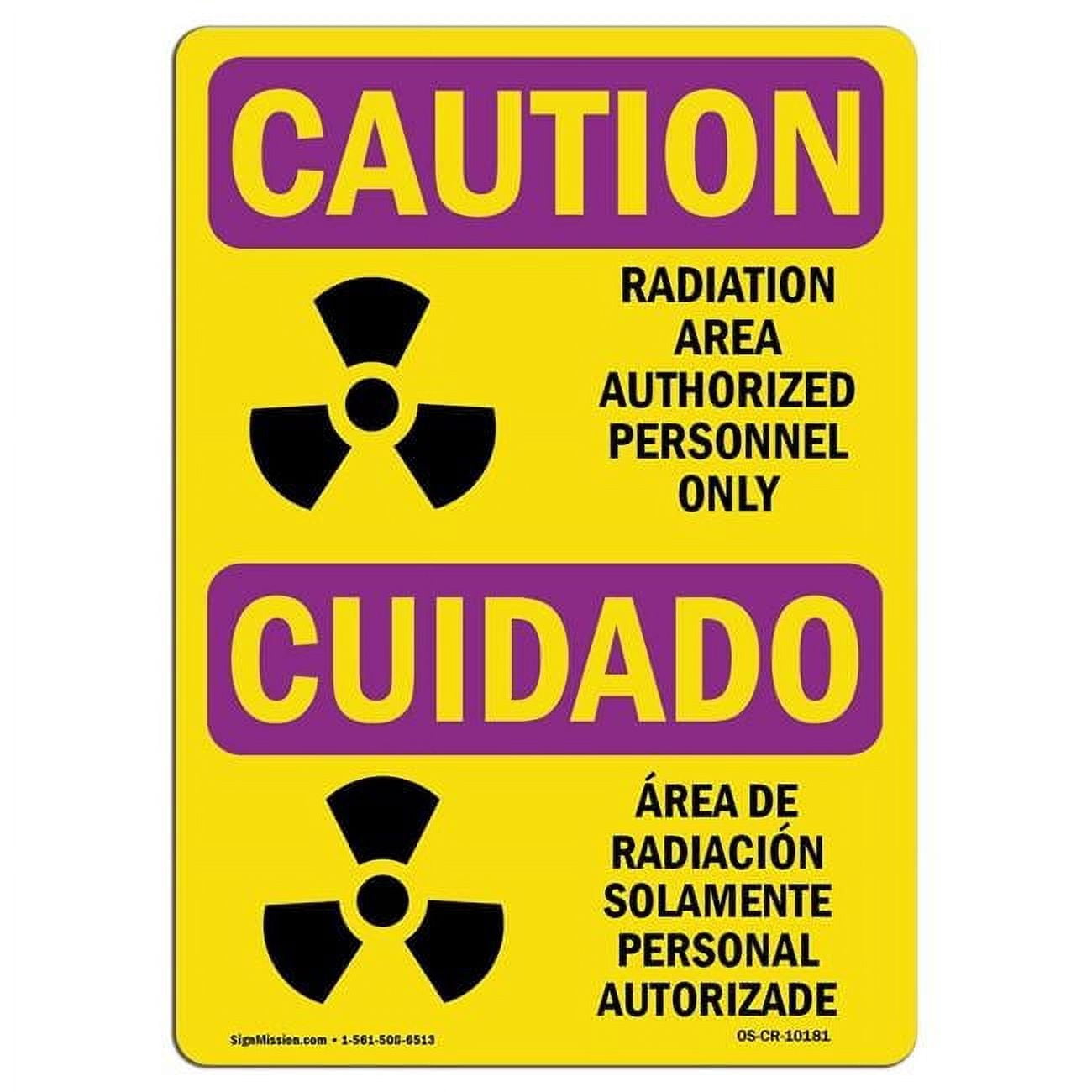 10 x 14 in. OSHA Caution Radiation Sign - Radiation Area - Walmart.com