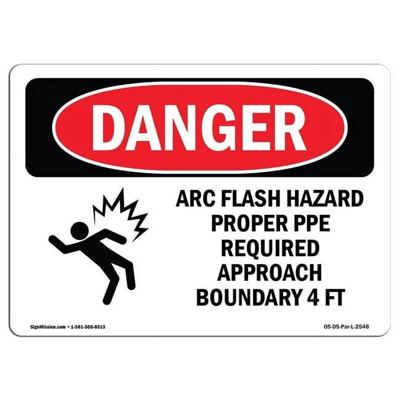 10 x 14 in. OSHA Danger Sign - ARC Flash Hazard Proper PPE - Walmart.com