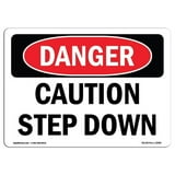 10 x 14 in. OSHA Danger Sign - Caution Step Down - Walmart.com