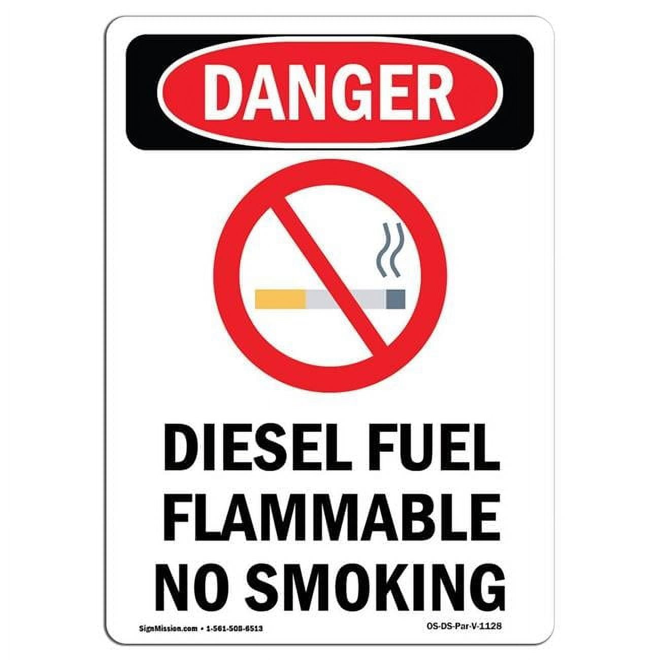 10 x 14 in. OSHA Danger Sign - Diesel Fuel Flammable - Walmart.com