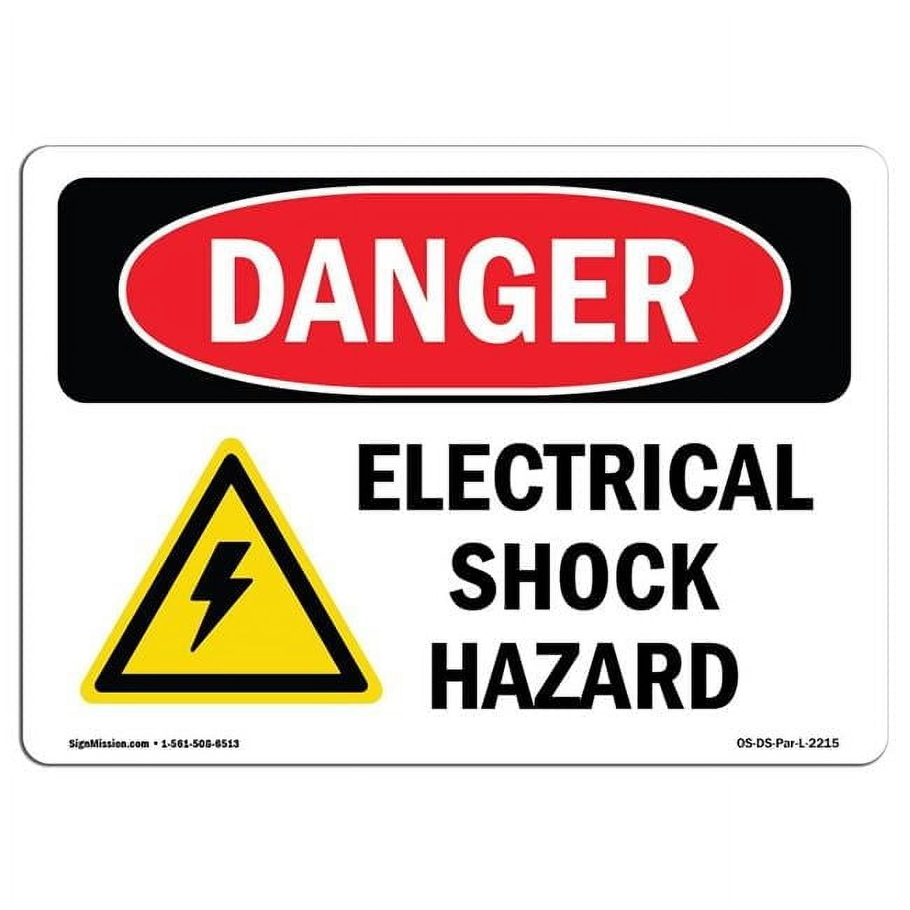 10 x 14 in. OSHA Danger Sign - Electrical Shock Hazard - Walmart.com