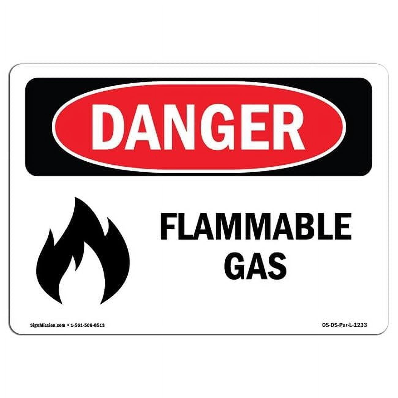 10 x 14 in. OSHA Danger Sign - Flammable Gas - Walmart.com