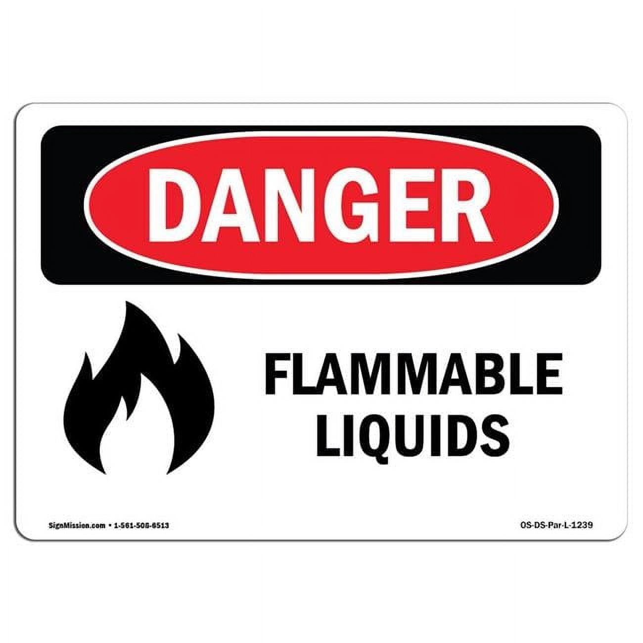 10 x 14 in. OSHA Danger Sign - Flammable Liquids - Walmart.com