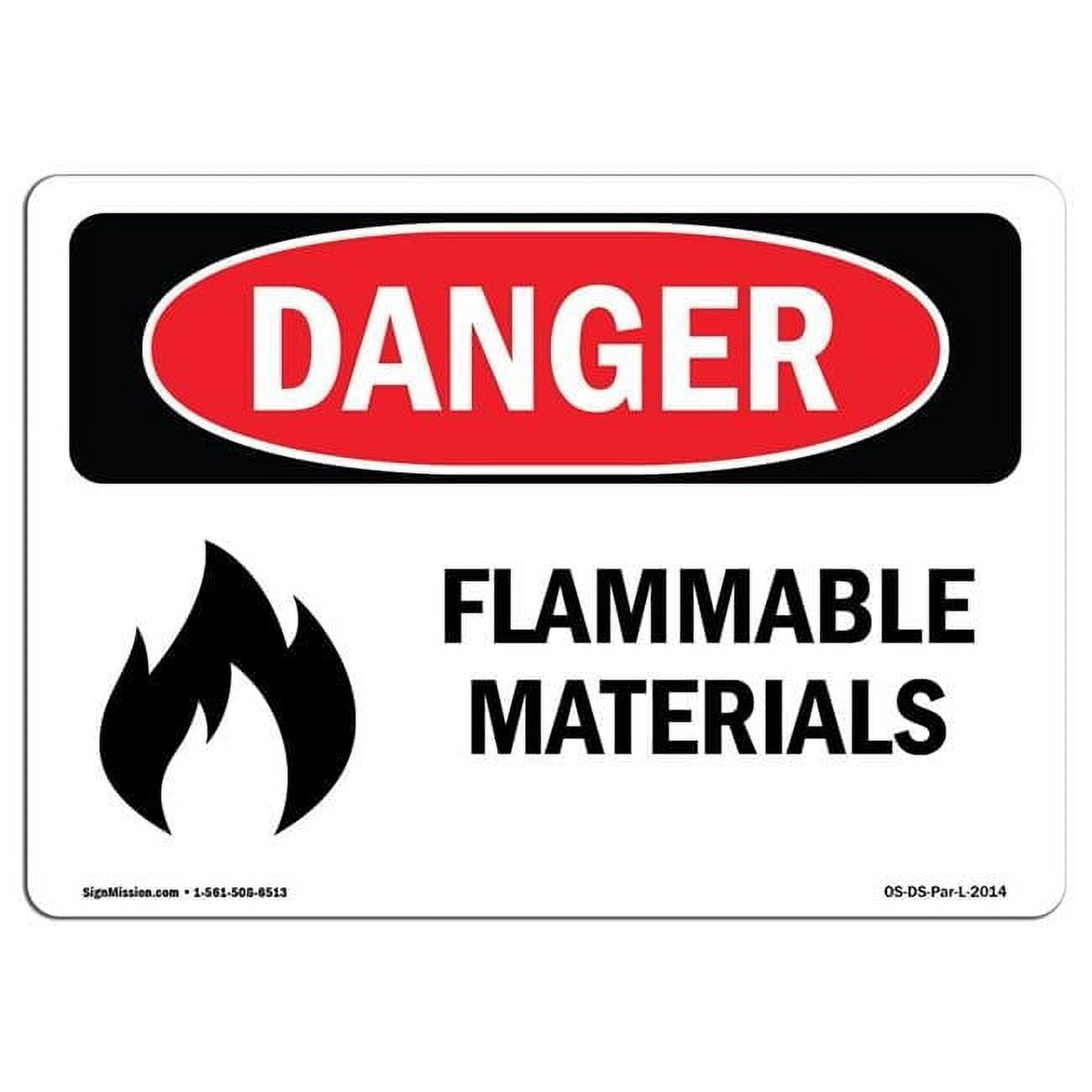 10 x 14 in. OSHA Danger Sign - Flammable Materials - Walmart.com