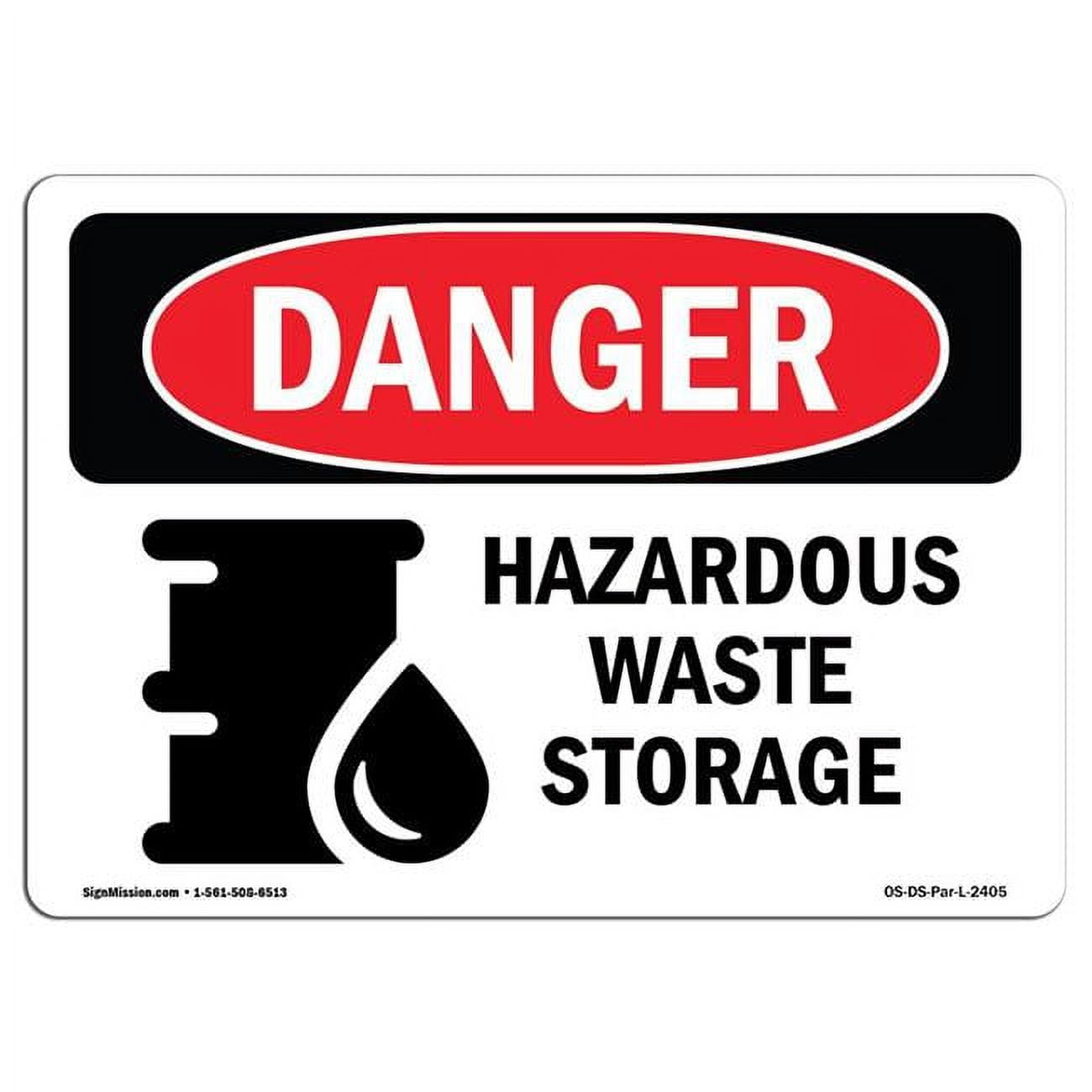 10 x 14 in. OSHA Danger Sign - Hazardous Waste Storage - Walmart.com