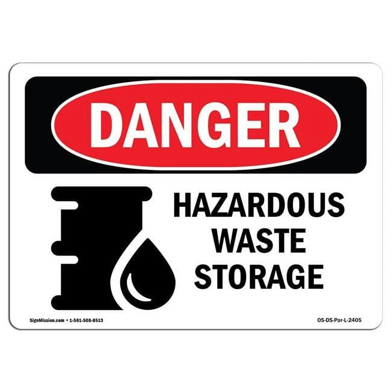 10 x 14 in. OSHA Danger Sign - Hazardous Waste Storage - Walmart.com