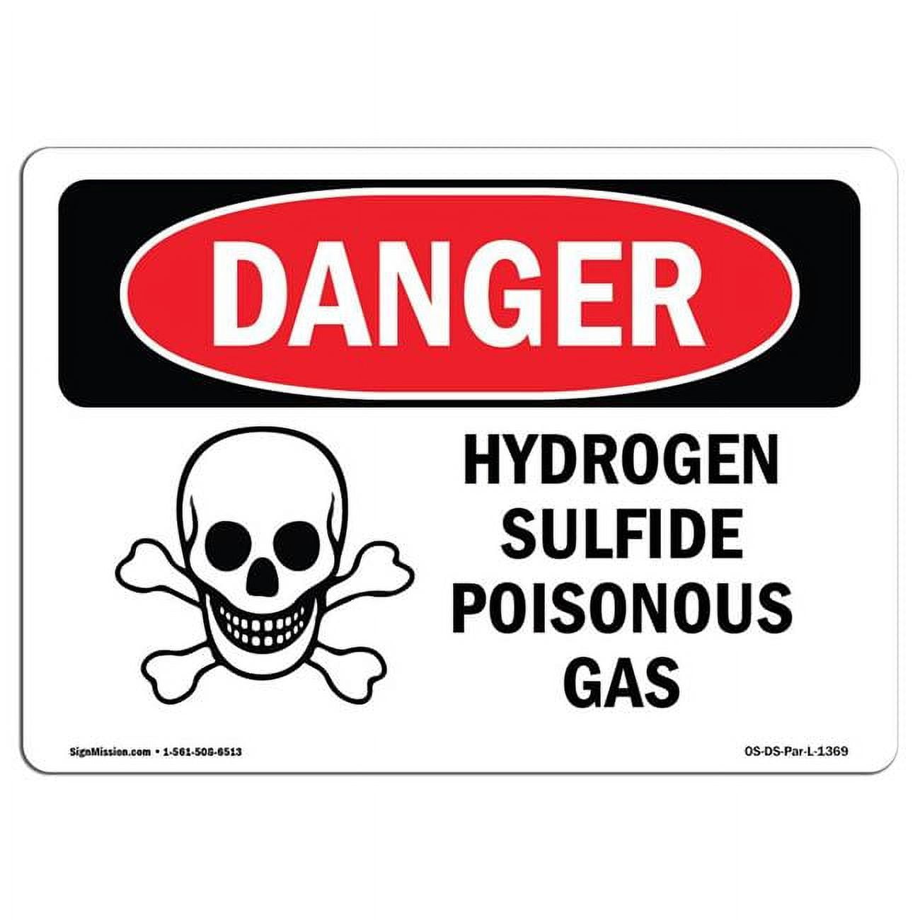 10 x 14 in. OSHA Danger Sign - Hydrogen Sulfide Poisonous Gas - Walmart.com