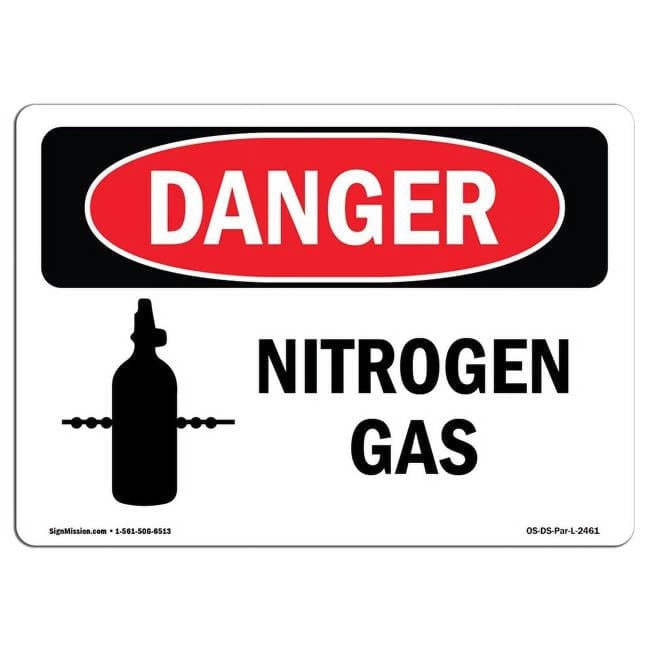 10 x 14 in. OSHA Danger Sign - Nitrogen Gas - Walmart.com