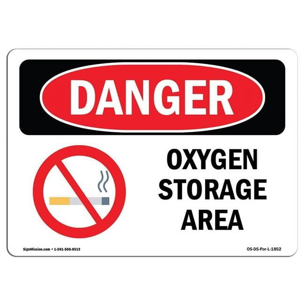 10 x 14 in. OSHA Danger Sign - Oxygen Storage Area - Walmart.com