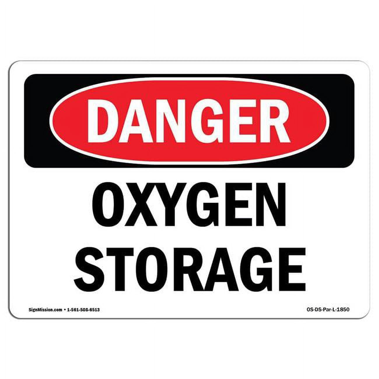 10 x 14 in. OSHA Danger Sign - Oxygen Storage - Walmart.com