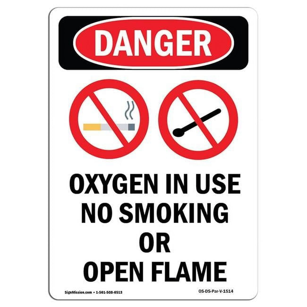 10 x 14 in. OSHA Danger Sign - Oxygen in Use No Smoking - Walmart.com