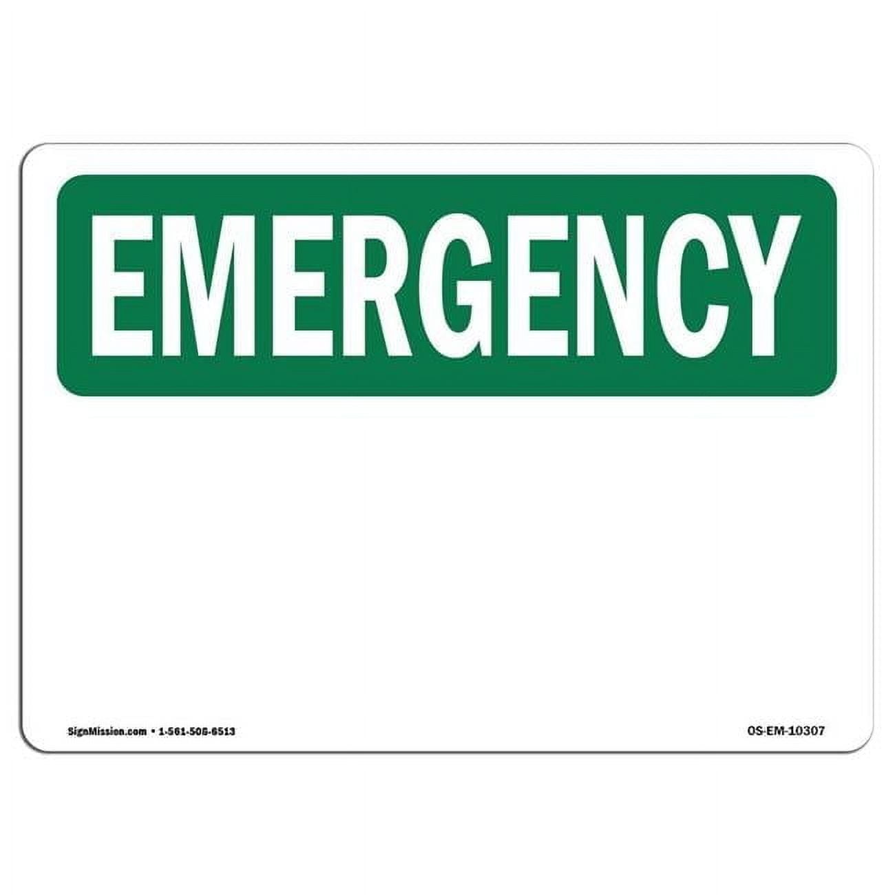 10 x 14 in. OSHA Emergency Sign - Blank Write-On - Walmart.com