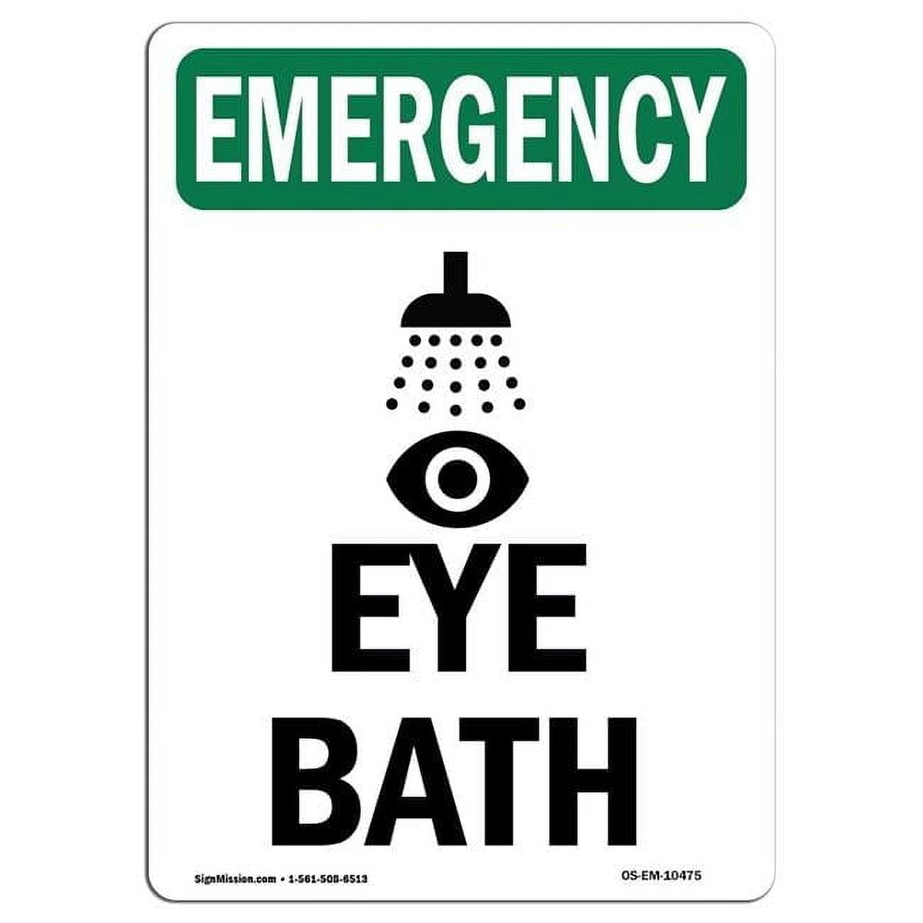 10 x 14 in. OSHA Emergency Sign - Eye Bath with Symbol - Walmart.com