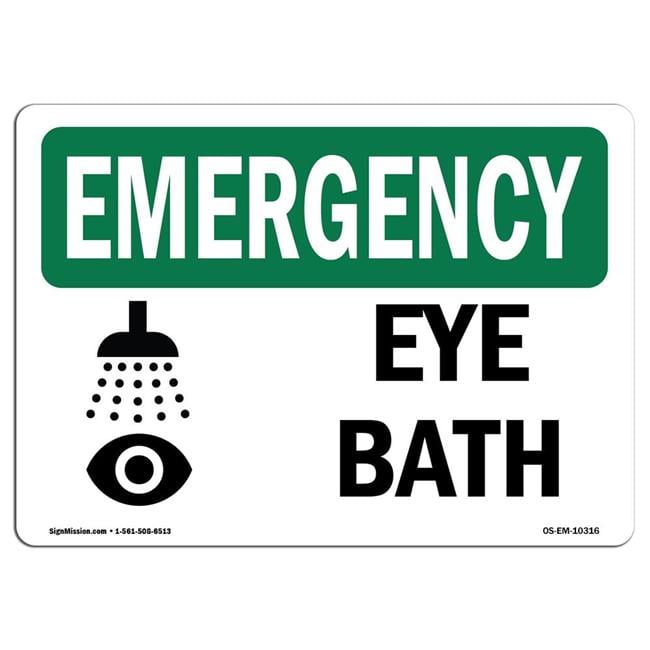 10 x 14 in. OSHA Emergency Sign - Eye Bath - Walmart.com