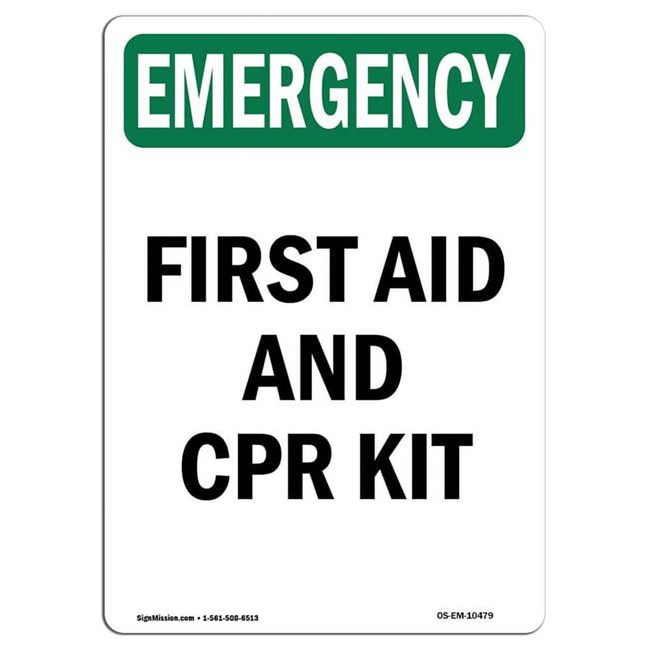 10 x 14 in. OSHA Emergency Sign - First Aid & CPR Kit - Walmart.com