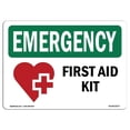 10 x 14 in. OSHA Emergency Sign - First Aid Kit with Symbol - Walmart.com