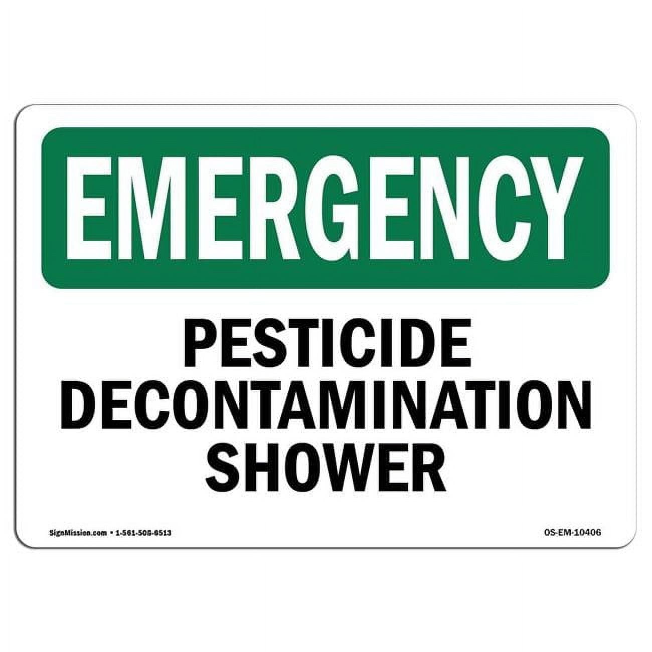 10 x 14 in. OSHA Emergency Sign - Pesticide Decontamination Shower ...