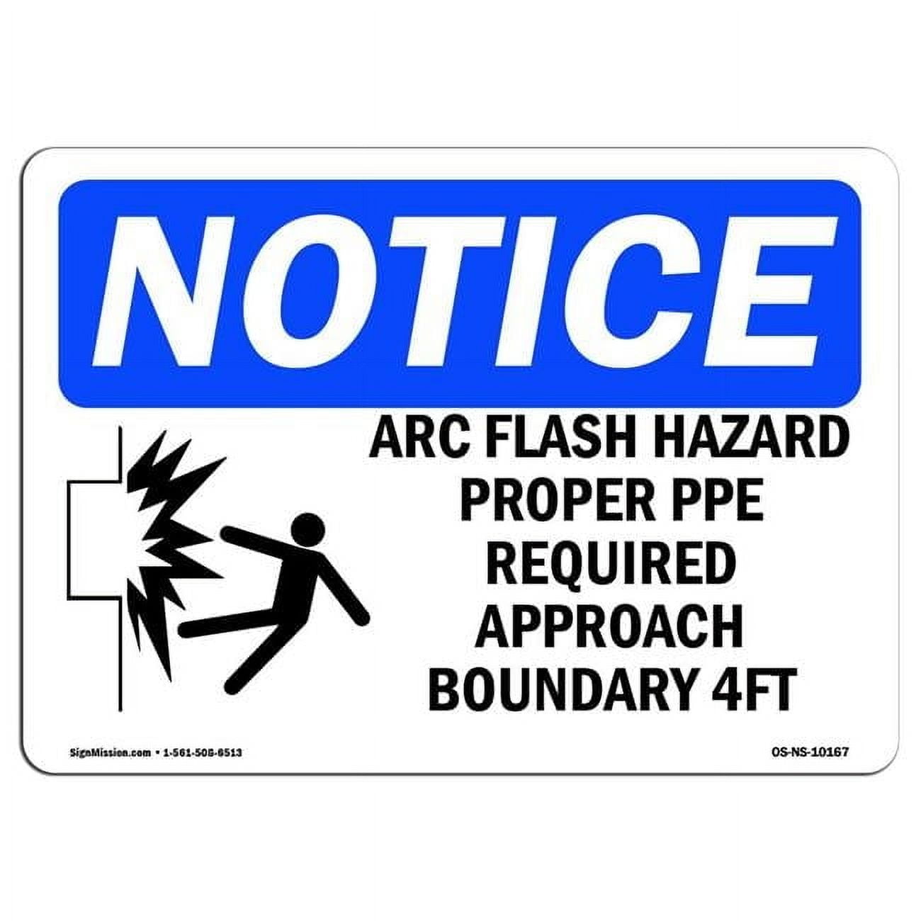 10 x 14 in. OSHA Notice Sign - ARC Flash Hazard Proper PPE - Walmart.com